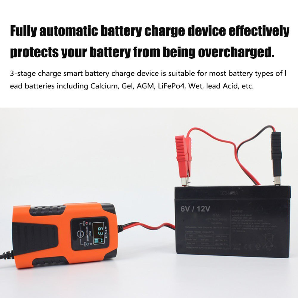 Incarcator de baterie auto, 6V 2A / 12V 2A, Complet automat inteligent ...