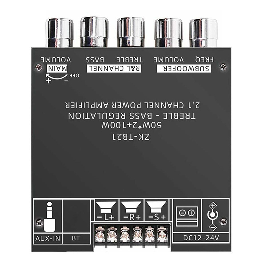 Amplificator audio, Uudeals®, 2.1 canale, 50WX2+100W, Modul AUX BT5.0 Intrare audio, Subwoofer ...